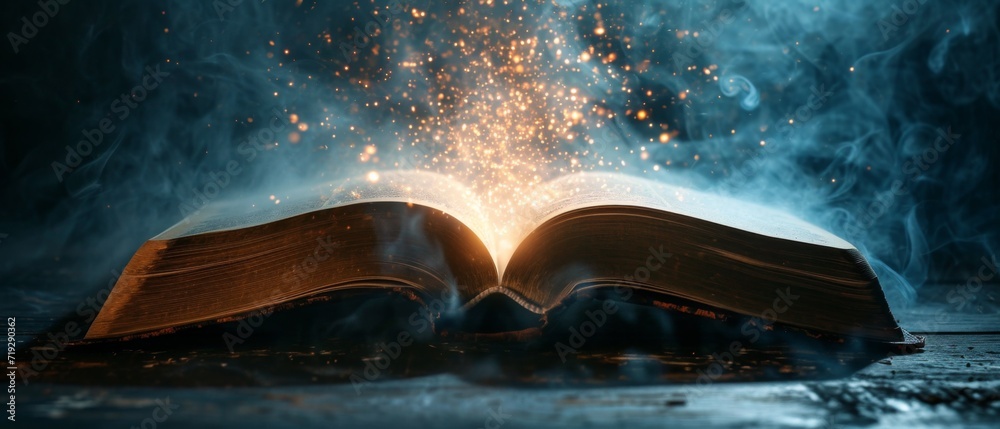 Illuminated Pages Against A Dark Background: A Symbol Of Openness And ...