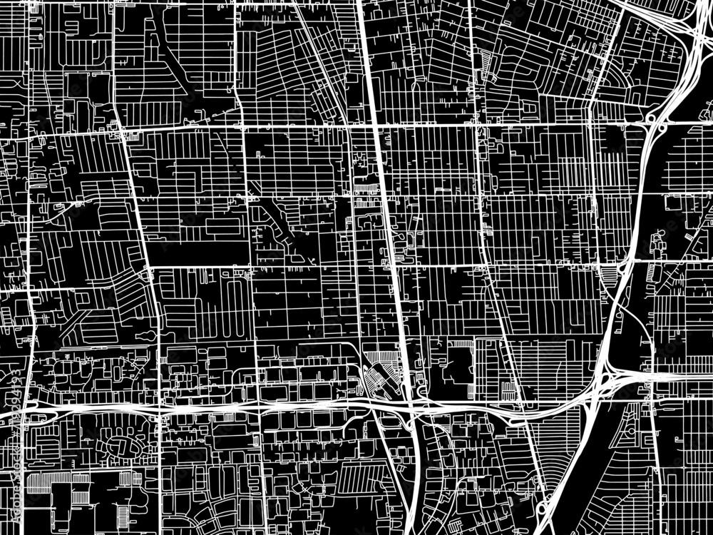 Vector road map of the city of Compton California in the United States ...