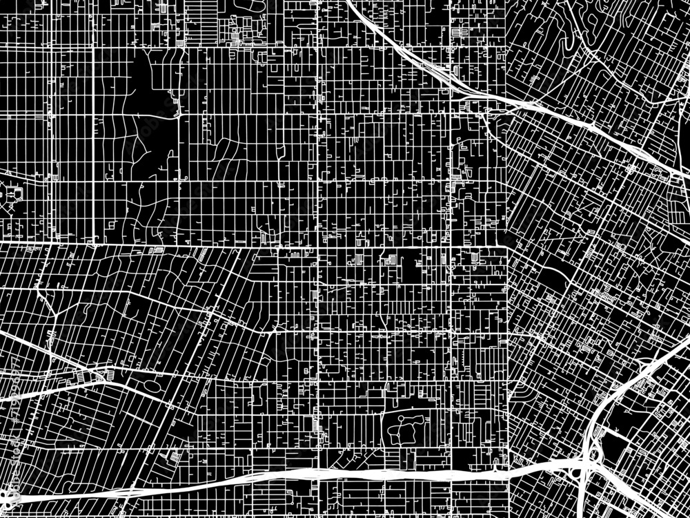 Vector road map of the city of Koreatown California in the United ...