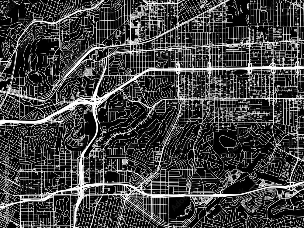 Vector road map of the city of Monterey Park California in the United ...