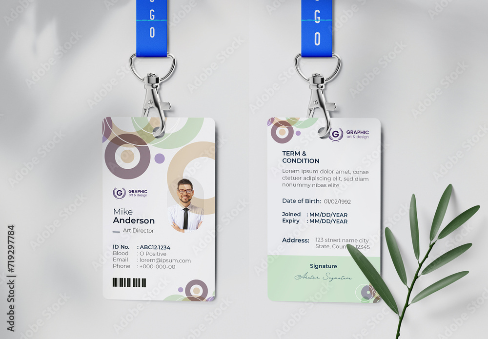 Clean ID Card Template Stock Template | Adobe Stock
