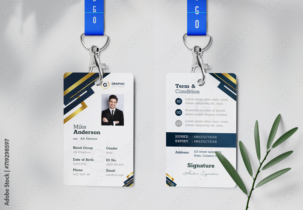 Corporate Official ID Card Template Stock Template | Adobe Stock