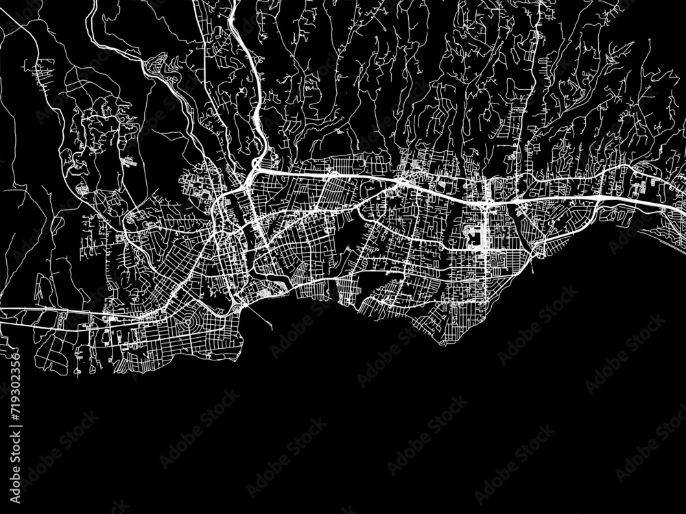 Vector road map of the city of Santa Cruz California in the United ...