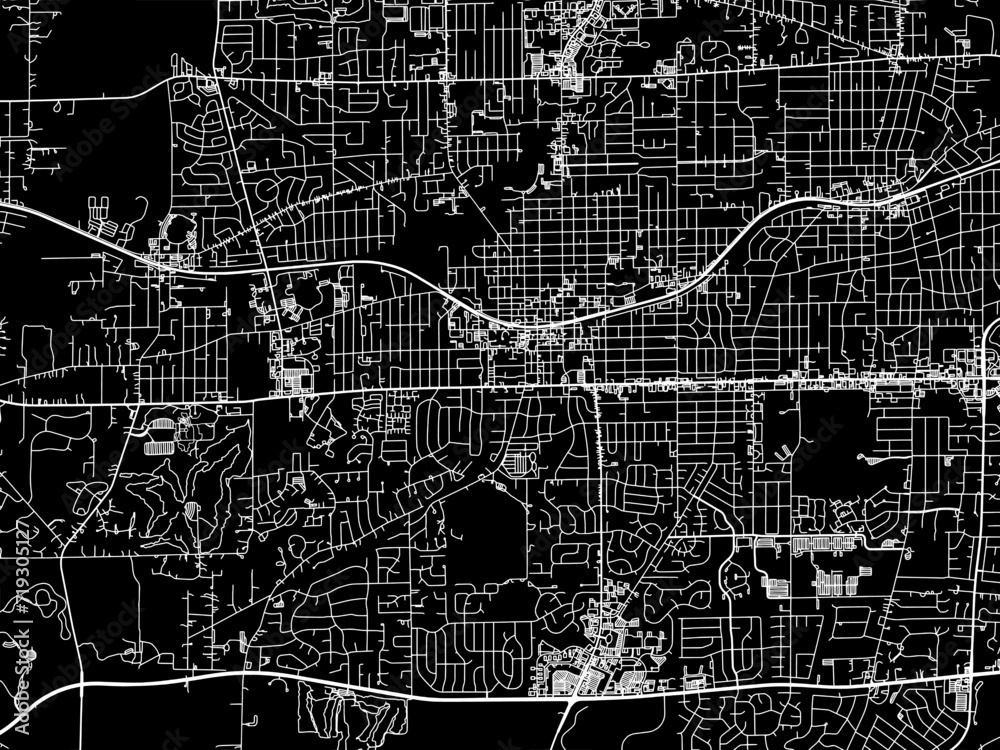 Vector road map of the city of Wheaton Illinois in the United States of ...