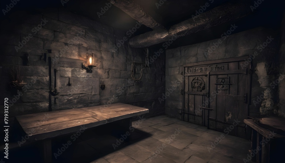 Underground old medieval dungeon jail cells, fantasy adventure tabletop ...