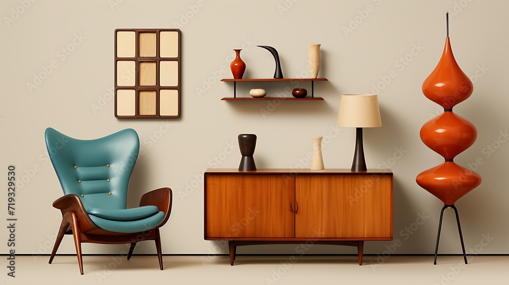 Mid-Century Modern Retro designs from the 1950s and 60s featuring sleek ...