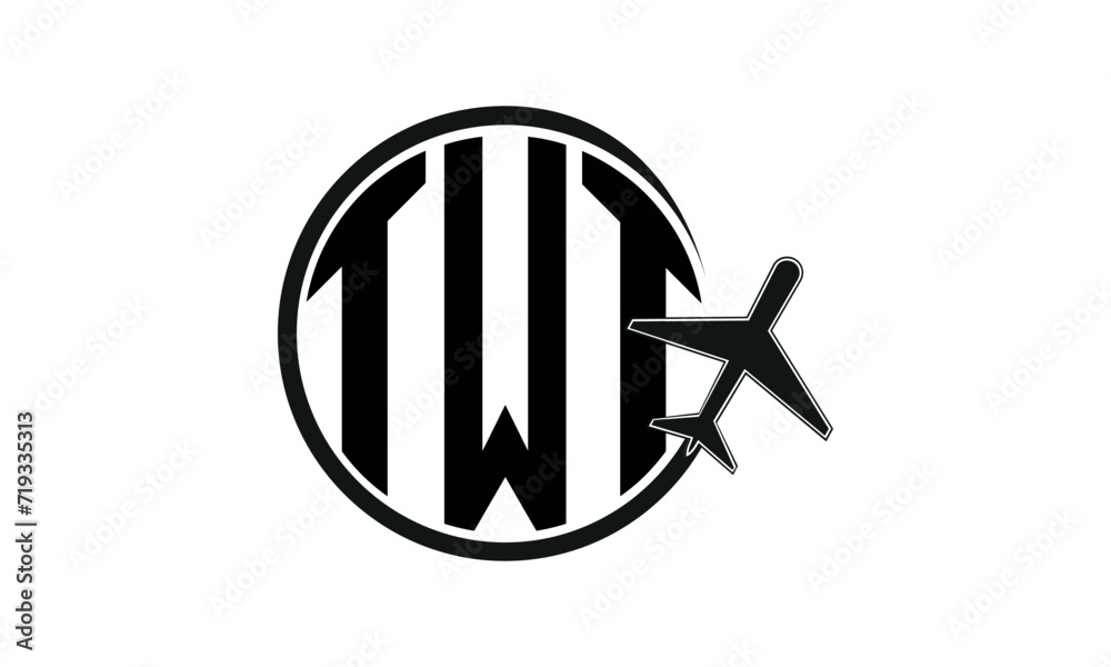 TWT three initial letter circle tour & travel agency logo design vector ...
