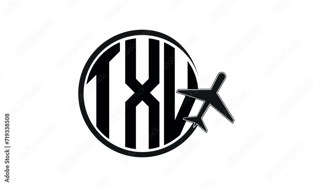 TXV three initial letter circle tour & travel agency logo design vector ...