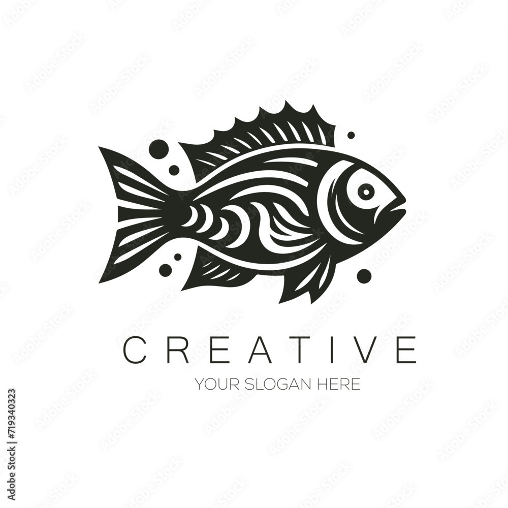 Fish Vector logo Design. Simple Fish Logo Vector Stock Vector | Adobe Stock