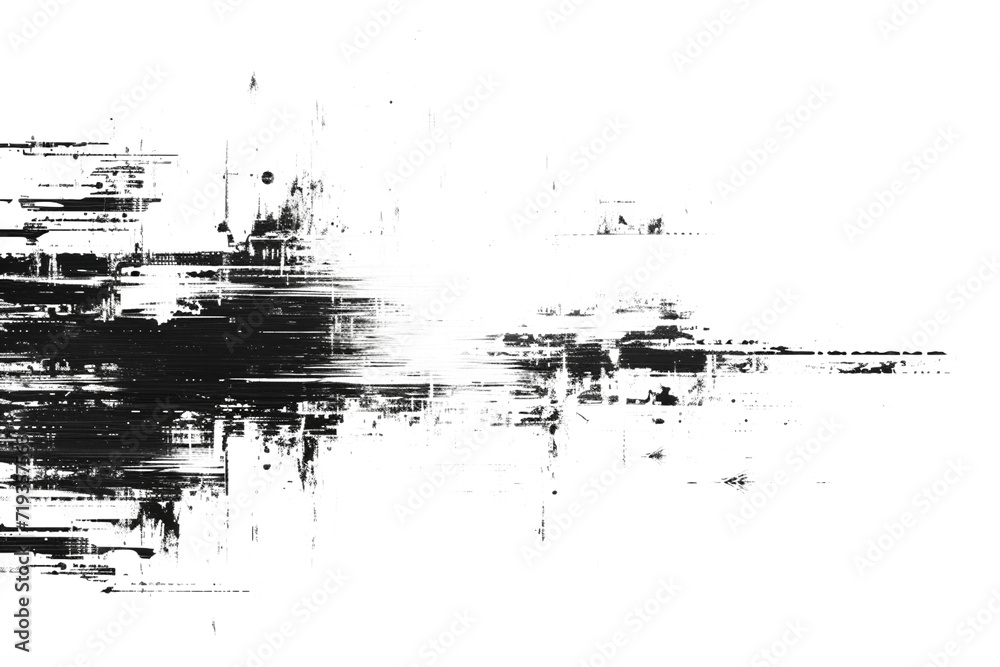 Sleek Minimal Black Glitch: Video graphics overlay with a transparent ...