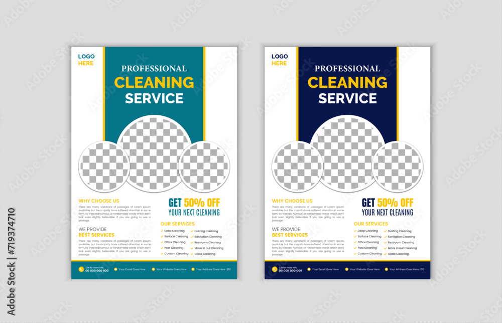 Vector cleaning service flyer poster design template. Cleaning service ...