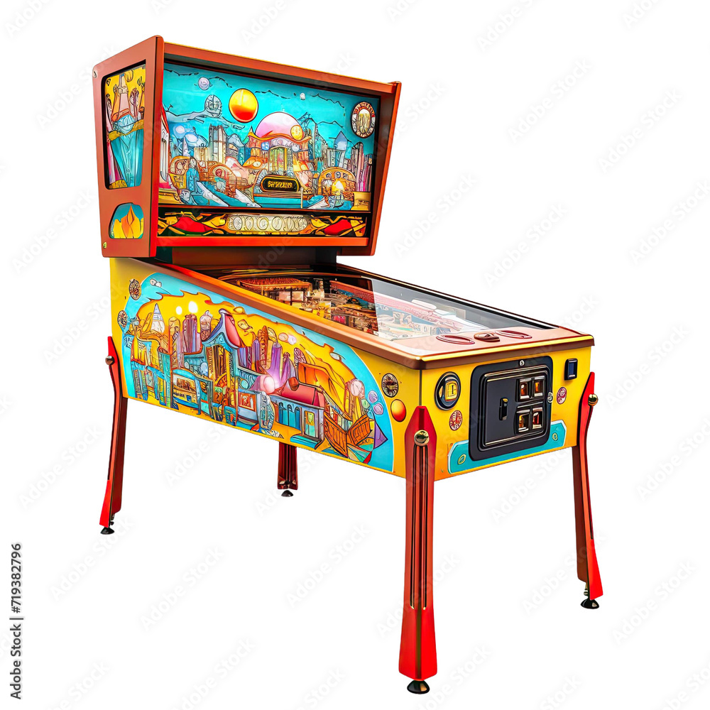 Retro Pinball Machine. A Vibrant Retro Pinball Machine Isolated on ...