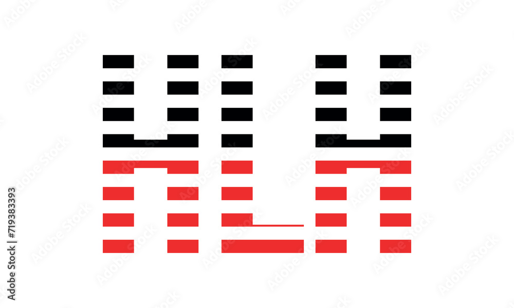 HLH three initial letter iconic line negative space minimal logo design ...