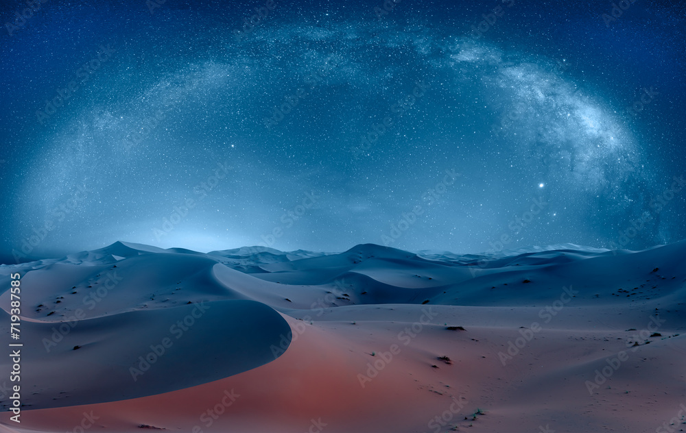 Amazing Milky Way Galaxy over the sand dunes of Sahara Desert - Sahara ...