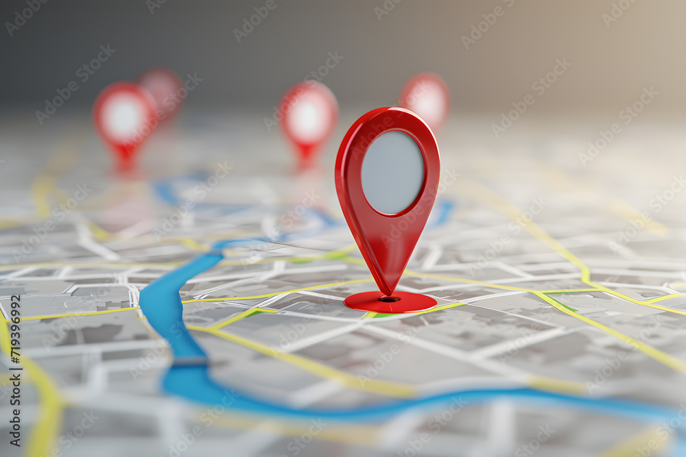 Map pointer and location icon or map navigation icon. Concept of ...