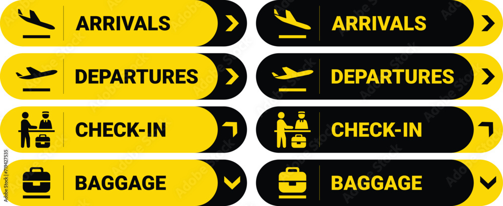 Airport sign isolated on white background. Airport board airline sign ...