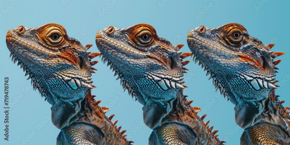 A group of lizards sitting on top of each other. Can be used to depict ...