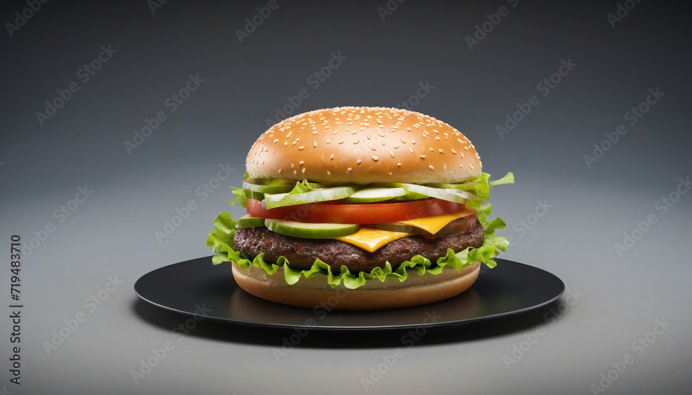 Crafting an Aesthetic Burger Menu with a Stylish Black Gradient Stock ...