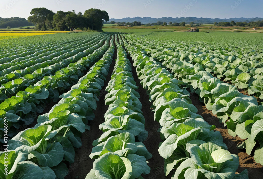 Lush Fields of Radiant Cabbage: A Bountiful Burst of Agricultural ...