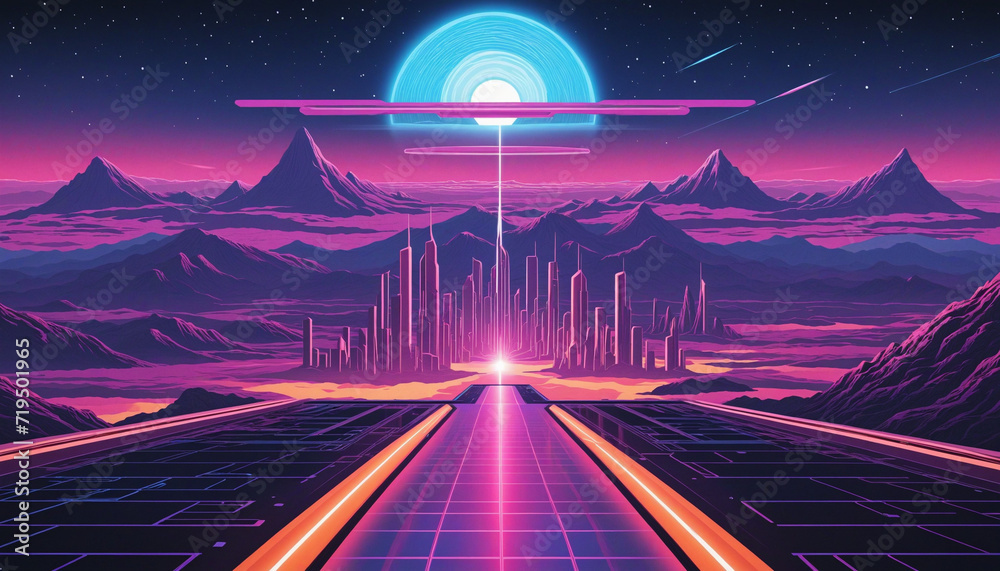 80s Retro Cyberland: A Futuristic Journey through Digital Sci-Fi ...