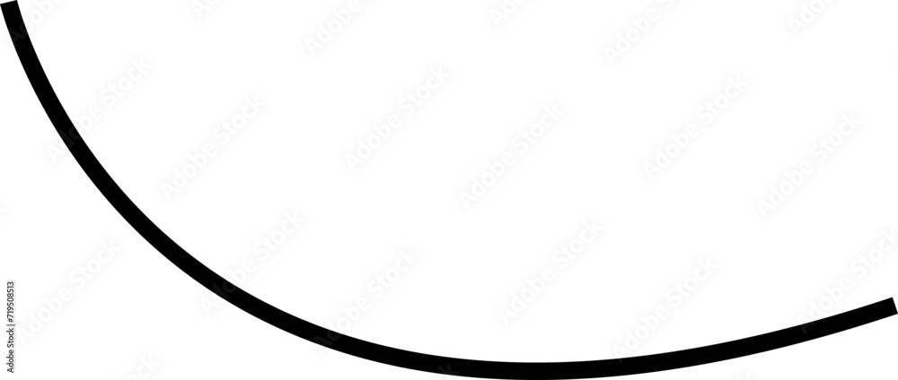 Hand drawn linear vector . Curved line icon isolated on transparent ...