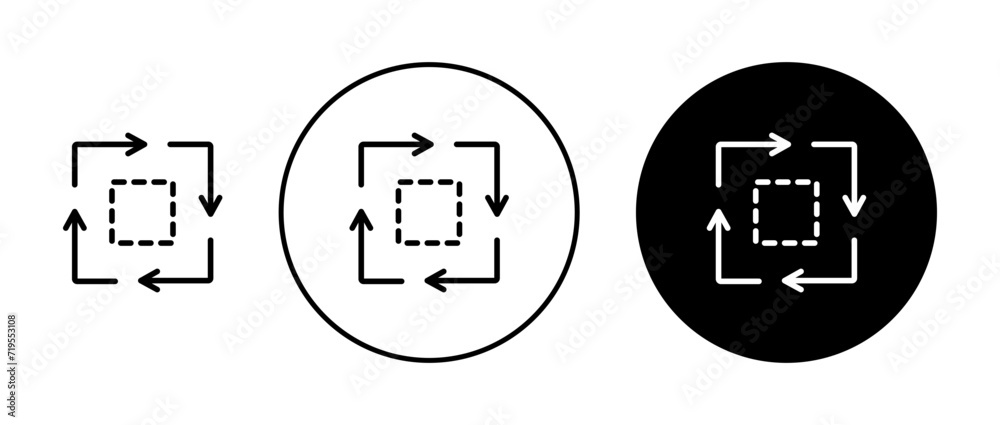 Sequential Process line icon set. Simultaneous integrated processing ...