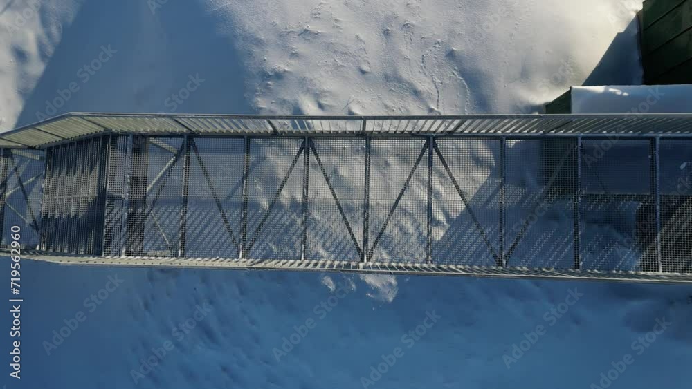 industrial hall, warehouse has a steep staircase with high resistance ...