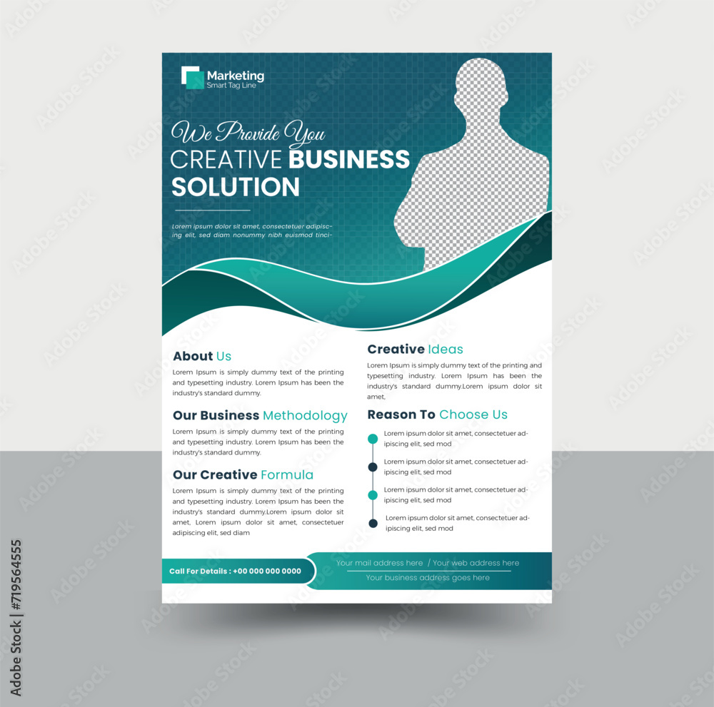 Modern Clean Creative A4 size Corporate IT Company Flyer Green theme ...