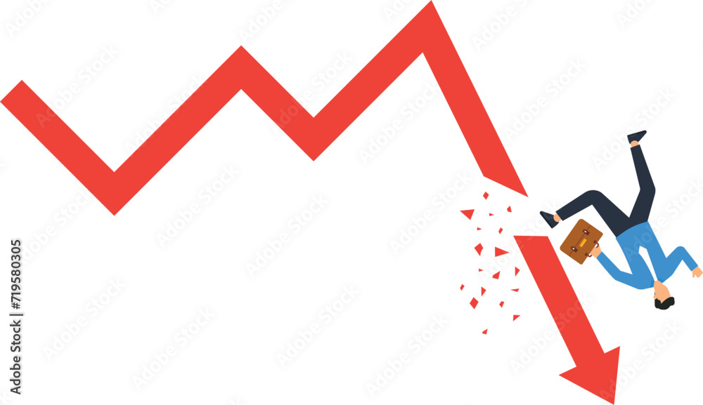 Stock market plunged and falling down or economic crash and investing ...