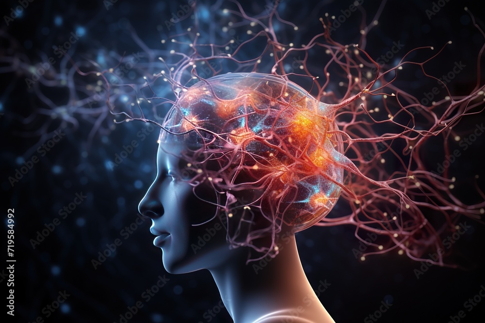 Simulating neuronal processes in the female brain Conceptual animation ...