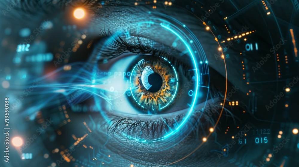 Human Eyes with Advanced Machines, Depicting Human Augmentation and the ...