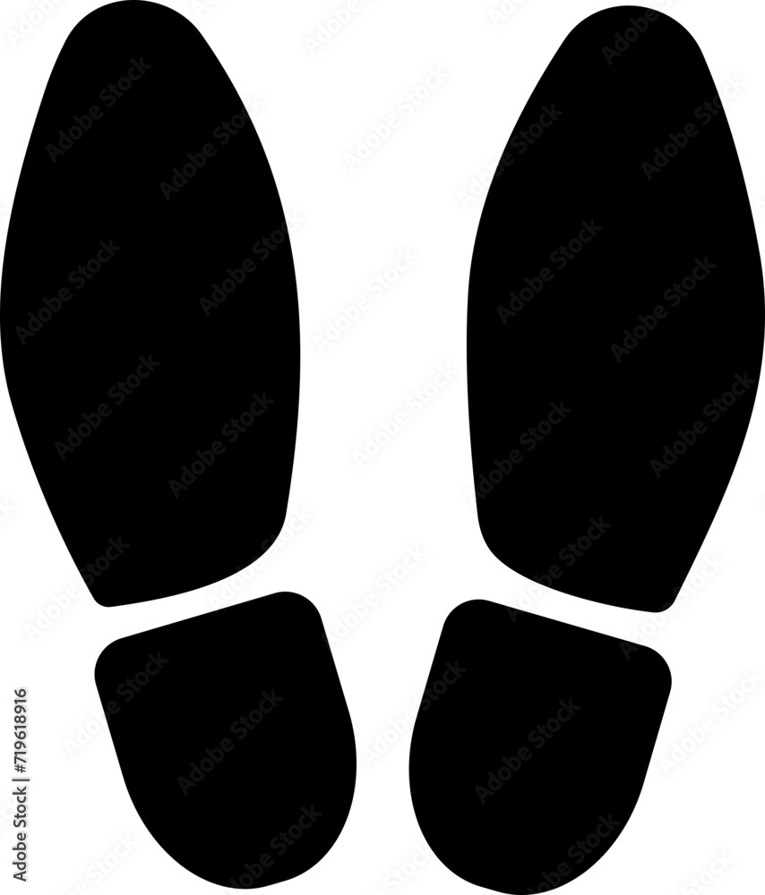 Footprint human silhouette vector. Shoe sole print. Foot print tread ...