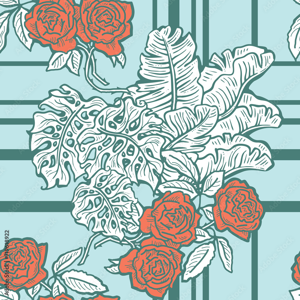 Tropical plant leaves pattern for textile design, fabric print ...