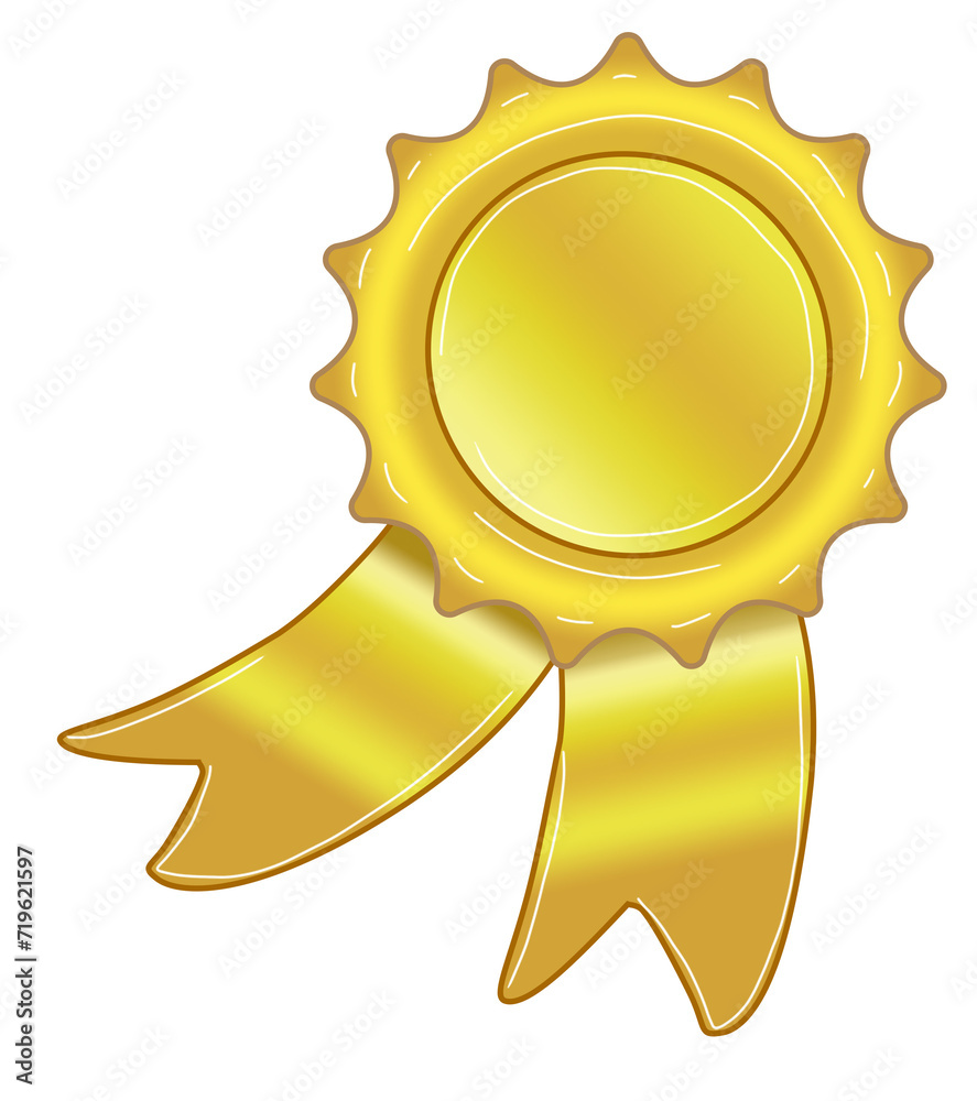 Abzeichen, edles Siegel rund gold, wie aus Wachs mit gleichmäßigen ...