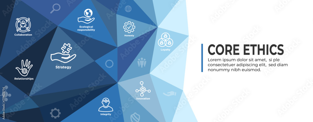 Core Ethics Web Header Banner with Dedication Integrity and Mission ...