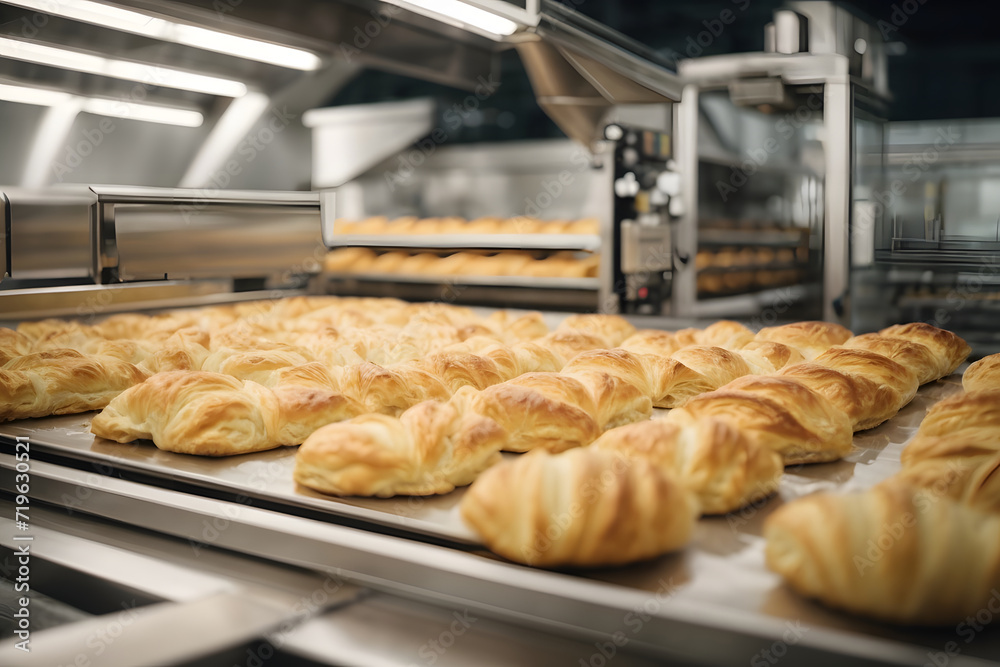 Modern smart bakery using an automatic dough robot to make puff pastry ...