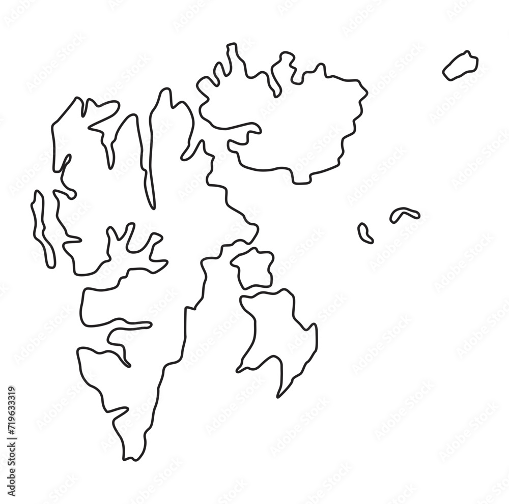 svalbard map, svalbard vector, svalbard outline, svalbard stylized ...