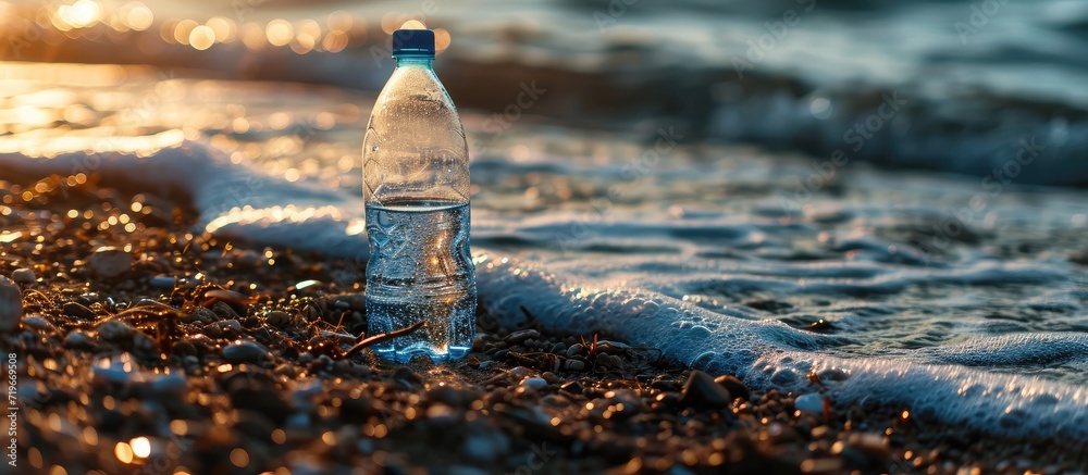 throwing bottled water on the beach marine waste problems and affects ...