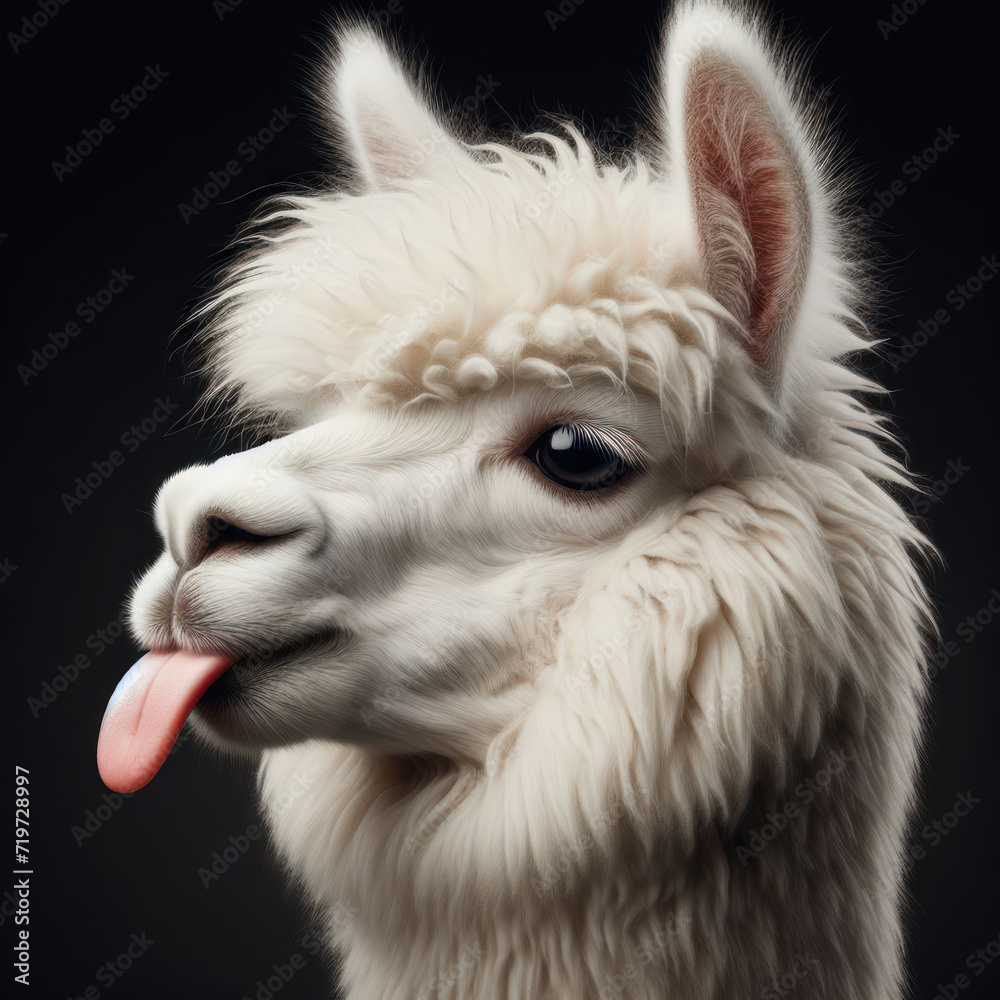 Alpaca, Funny white alpaca, Llamas, Llama, Lama glama, looking at the ...