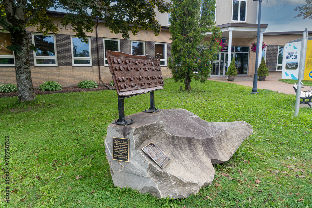 Gander, Newfoundland, Canada: Compassion Monument. A piece of steel ...