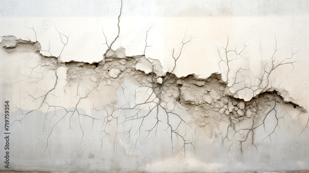 texture of a wall with a large crack after an earthquake for your ...