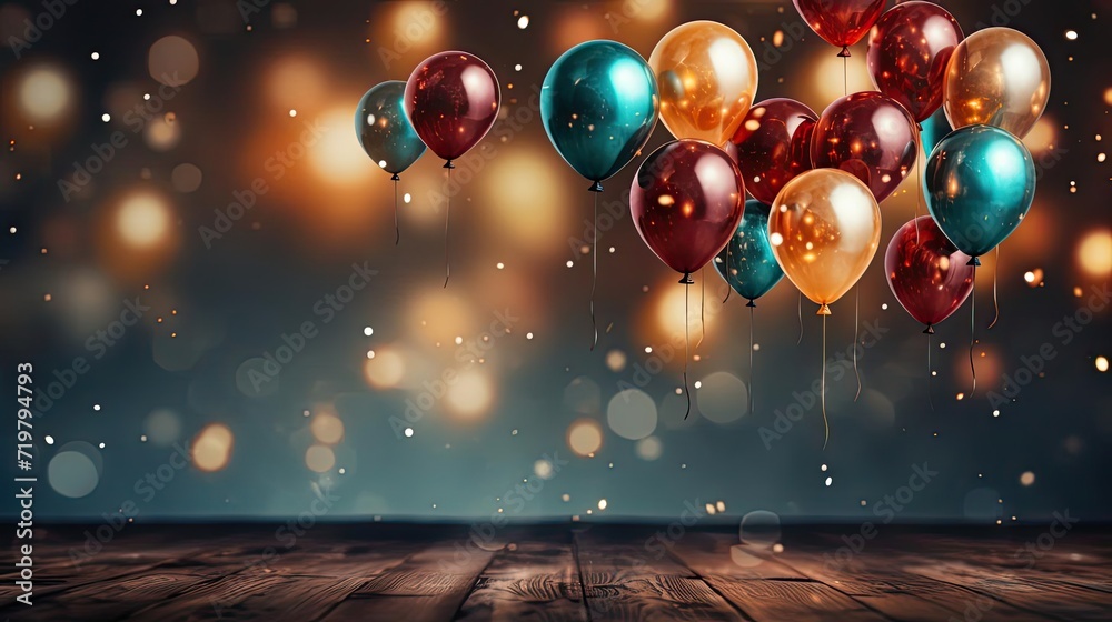 collection of colorful balloons with a blurred background for ...