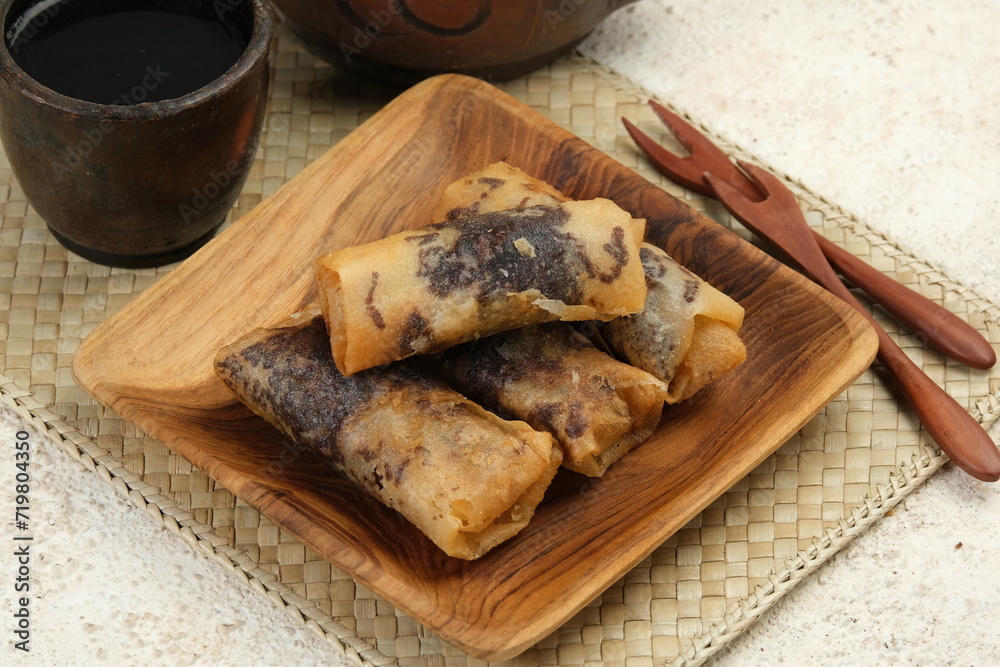 piscok or pisang coklat or chocolate banana spring roll is Indonesian ...