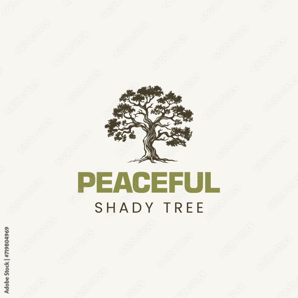 shady tree logo vector ,oak origin logo vector Stock Vector | Adobe Stock
