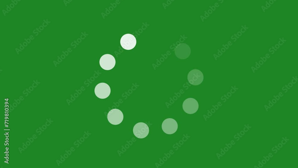 Loading, buffering white gradient circle animation on a green ...