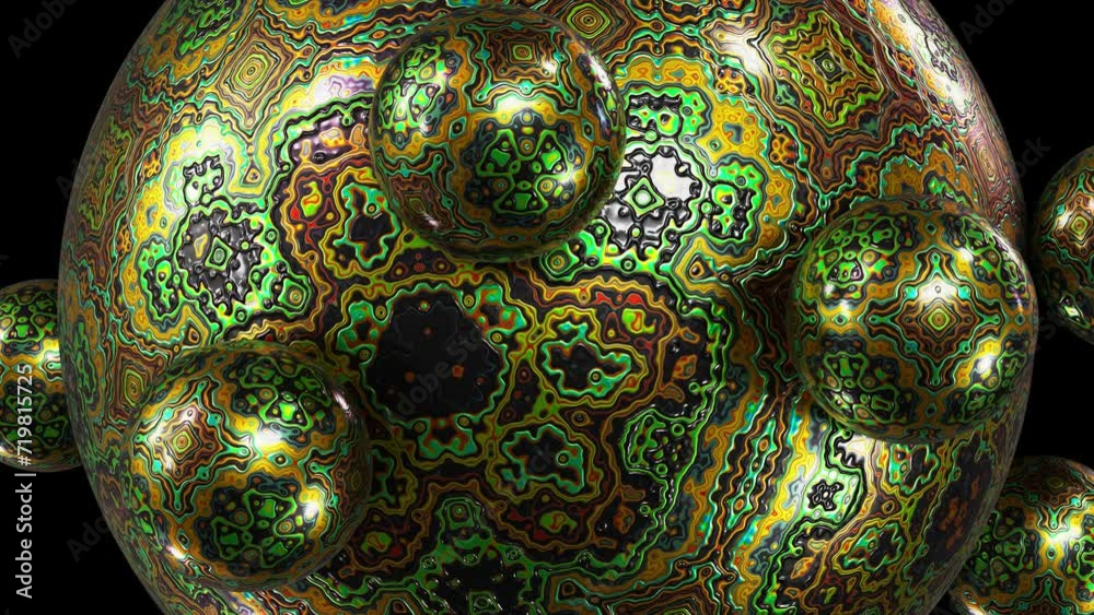 Realistic looping satisfying 3D animation of the beautiful sphere with ...