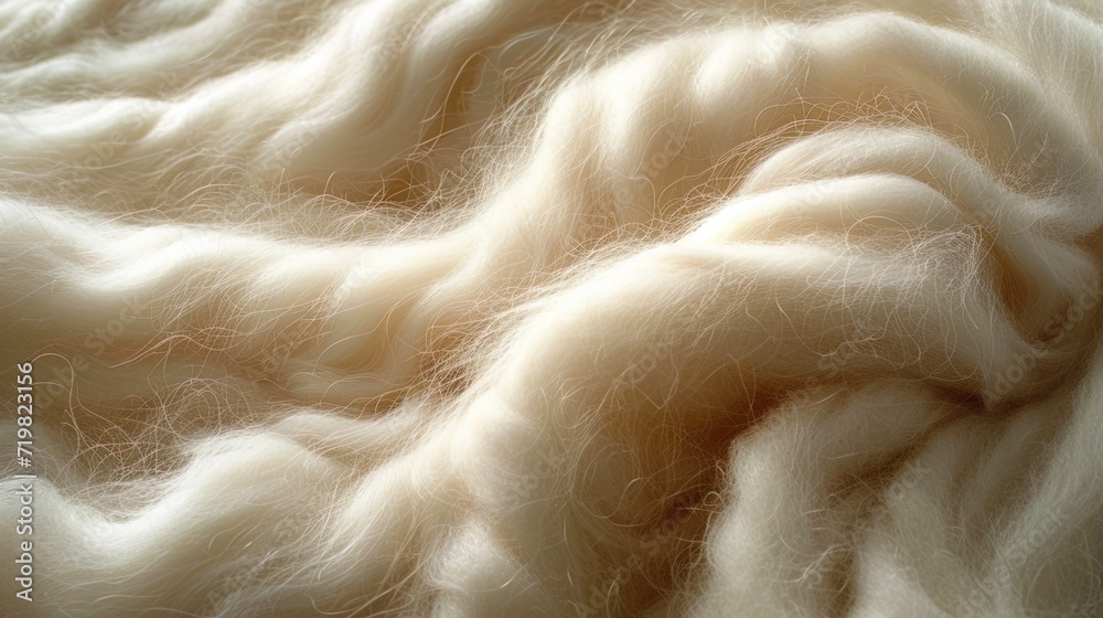 Angora wool thin and delicate texture with long fibers that form a ...