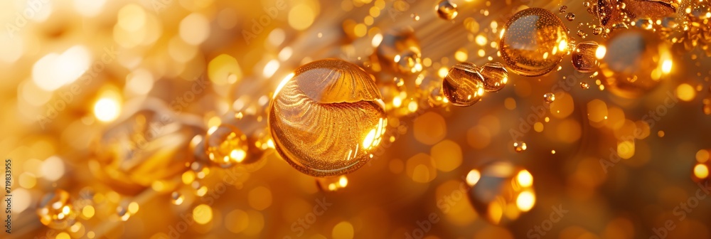 Serum and Vitamin Drops Interacting with Skin Cells in a Microscopic ...