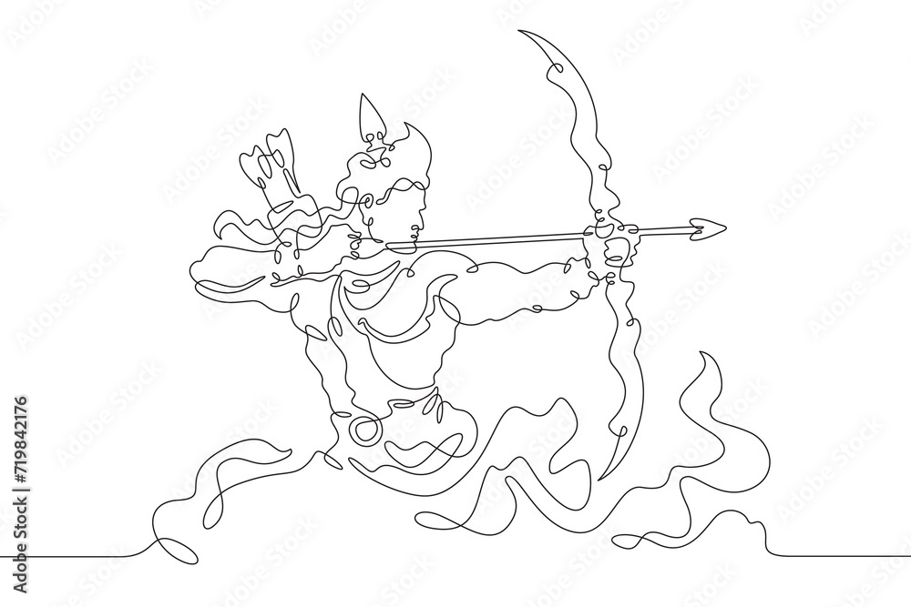 Lord Rama with arrow and bow. Celebrations of Sri Rama Navami. Mystic ...