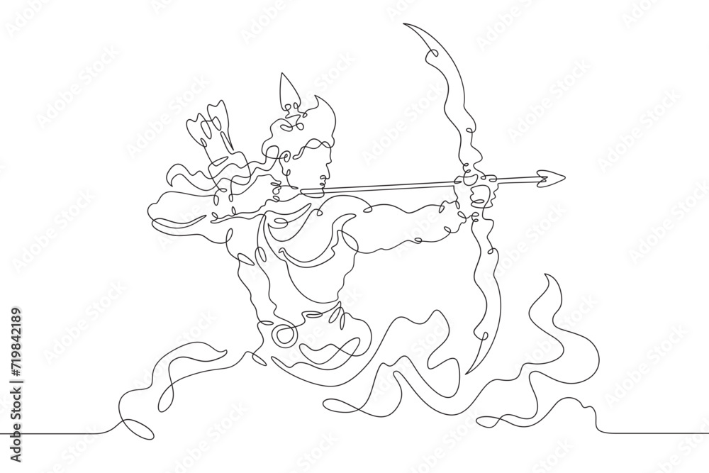 Lord Rama with arrow and bow. Celebrations of Sri Rama Navami. Mystic ...